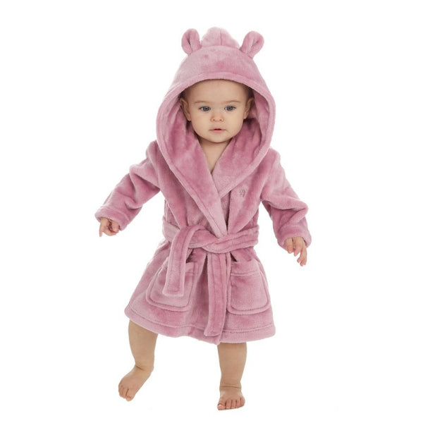 Personalised Baby Dressing Gown with Bear Ears – We Three Bears