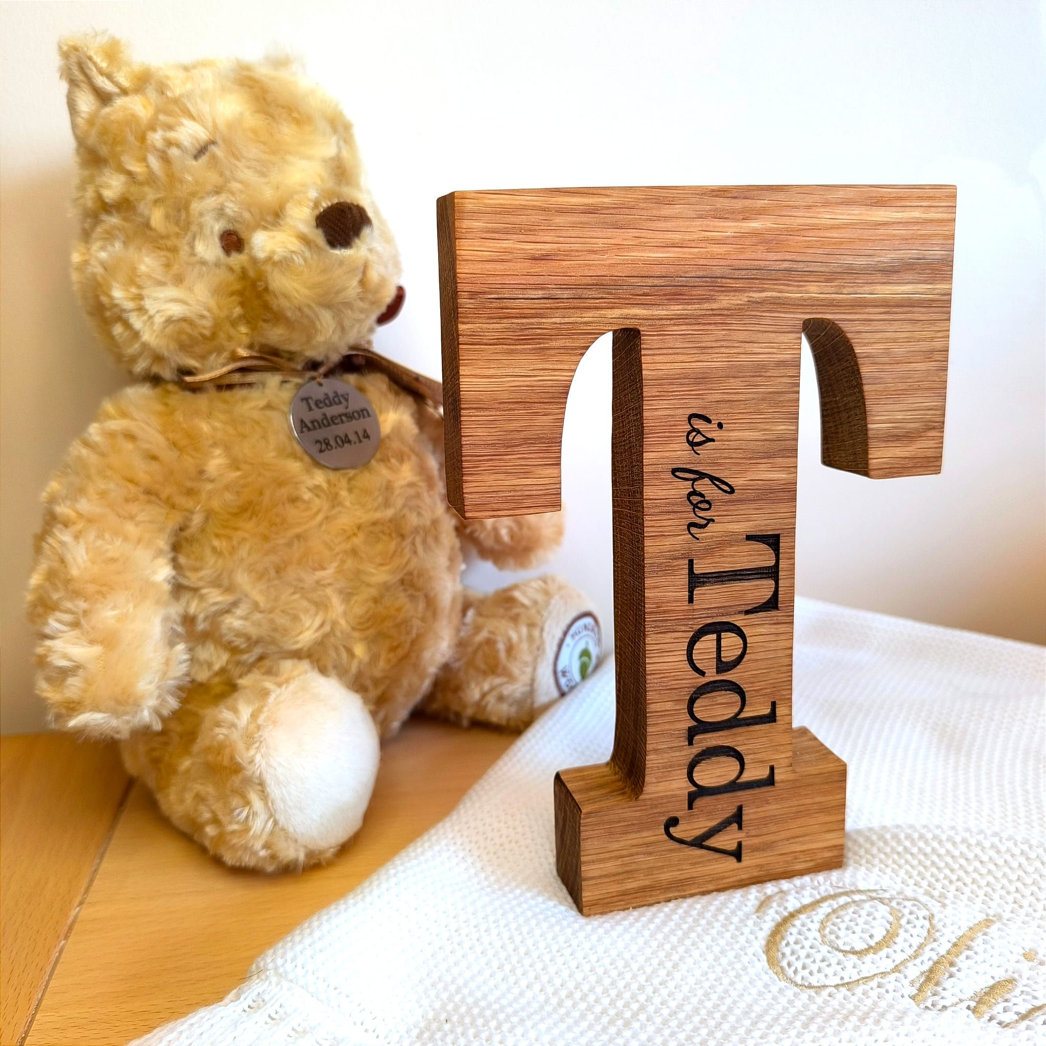 Personalised Solid Oak Wooden Letter / Handcrafted Nursery Decor – We ...